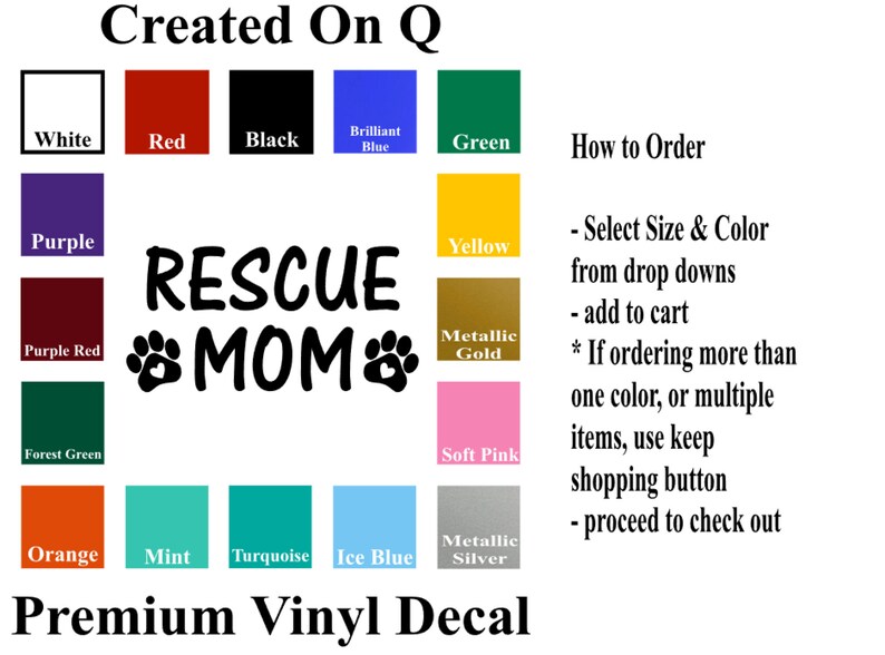 Rescue Mom Vinyl Decal / Rescue Mom Sticker / Vinyl Decal / | Etsy