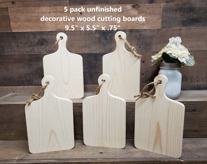 5 Pack Unfinished Cutting Board Wood Cut Outs / Blank Cutting Board ...