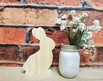 Unfinished Wood Rabbit / Unfinished Easter Bunny / 5.5 X 5.5 X .75 ...