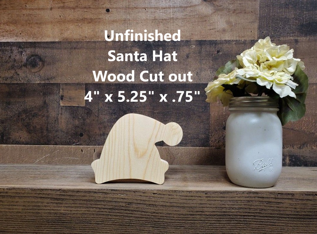 Unfinished Santa Hat Wood Cutout / DIY Fall Decor / DIY Winter Decor ...
