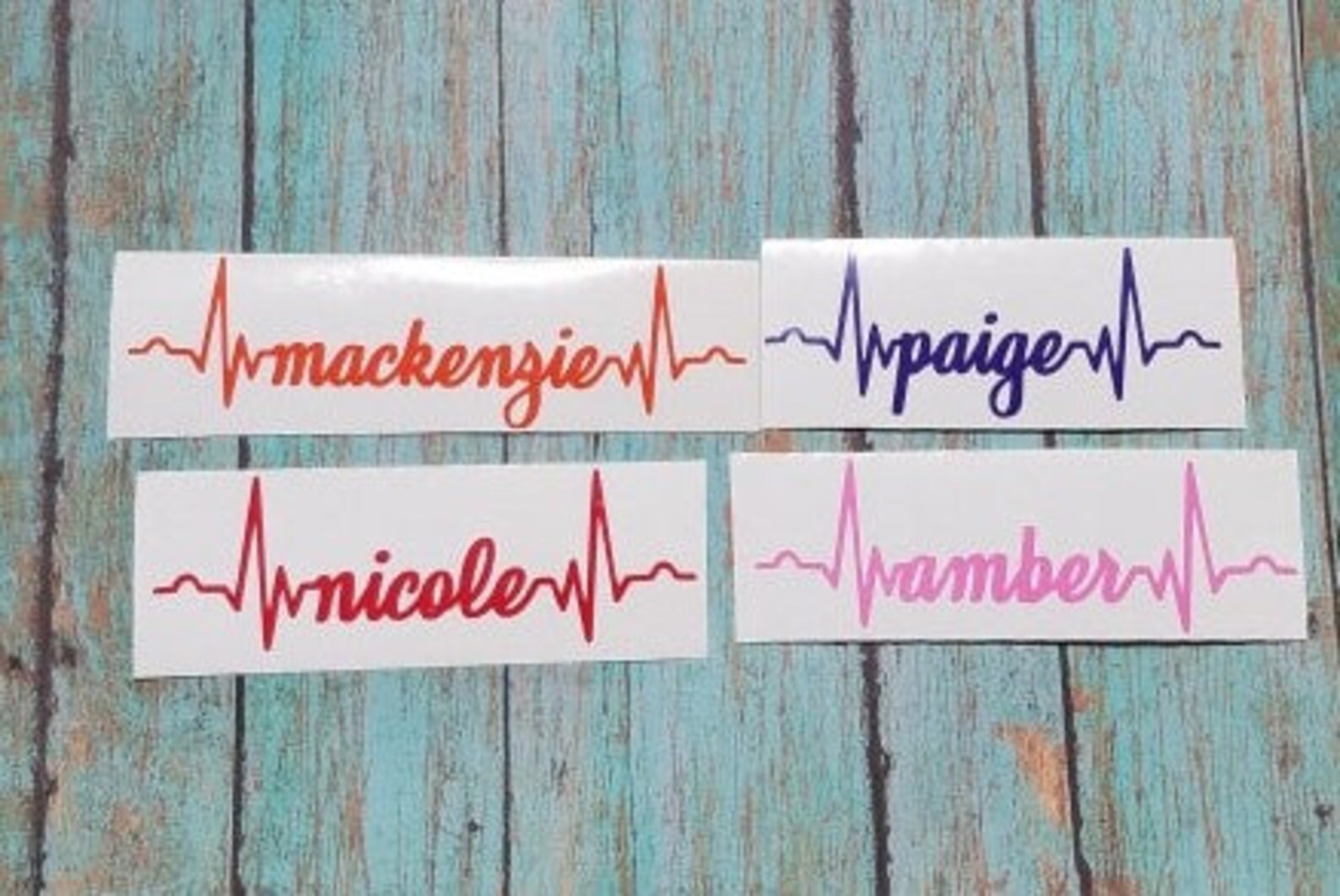 Heartbeat Name Decal / Custom EKG Decal / Nurse Decal / Decal | Etsy