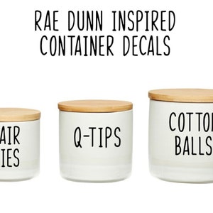 Bathroom Storage Container Decals / Rae Dunn Inspired Decals / Bobby ...