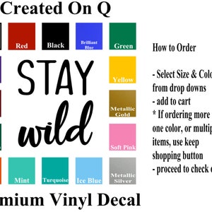 Stay Wild Vinyl Decal / Stay Wild / Decal / Sticker / Window Decal ...