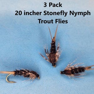 3 Pack 20 Incher Stonefly Nymphs - Panfish Fly - Trout Fly - Bass Fly ...