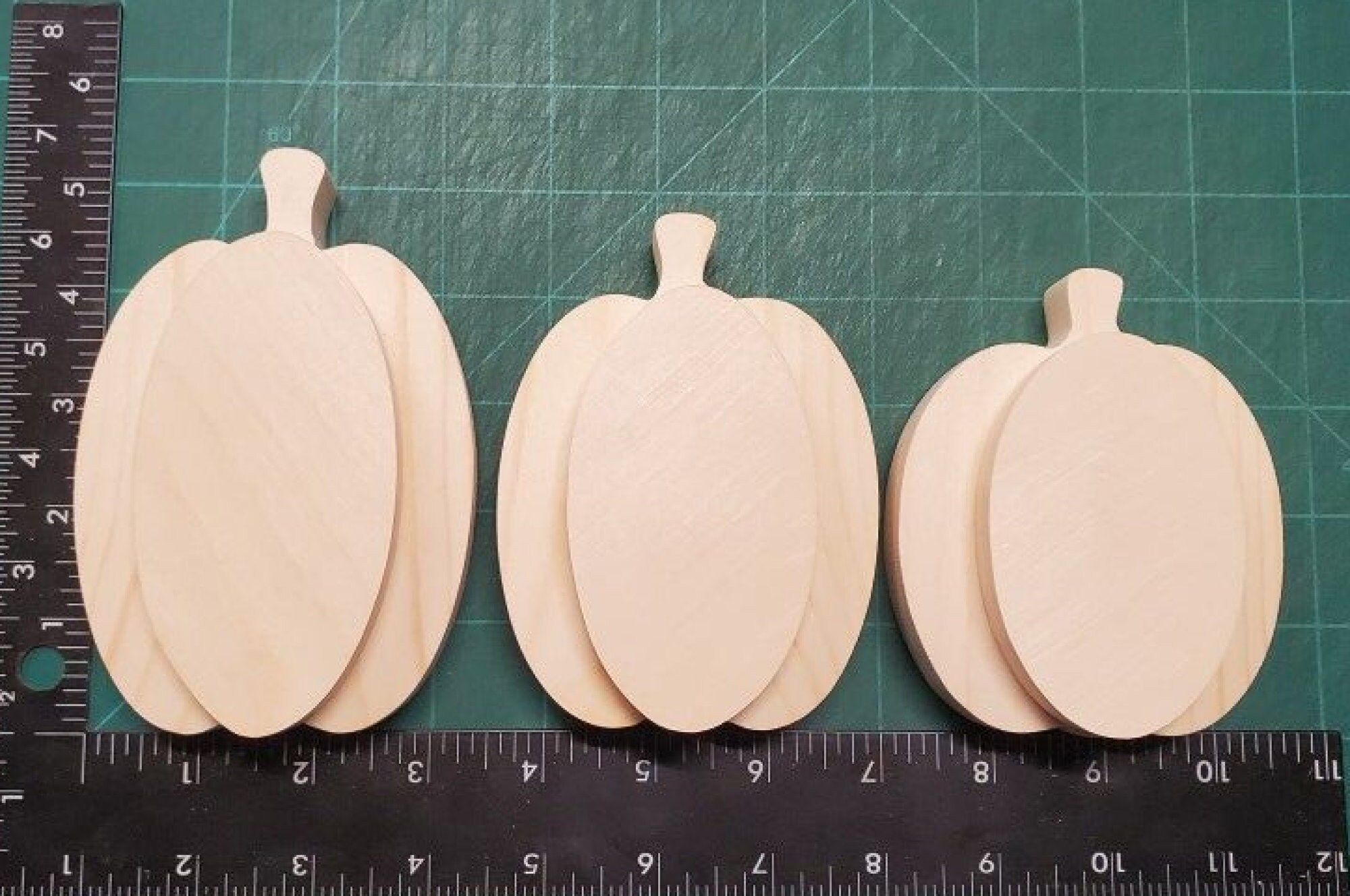 3 Pack Unfinished Mini 3D Wood Pumpkins Made From Solid Pine / DIY Fall ...