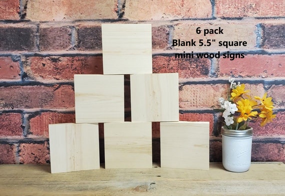 6 Pack 5.5 X 5.5 X .75 Wood Blocks / Blank | Etsy