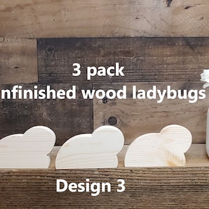 3 Pack Unfinished Wood Ladybugs Cut Outs / DIY Spring Decor / DIY ...