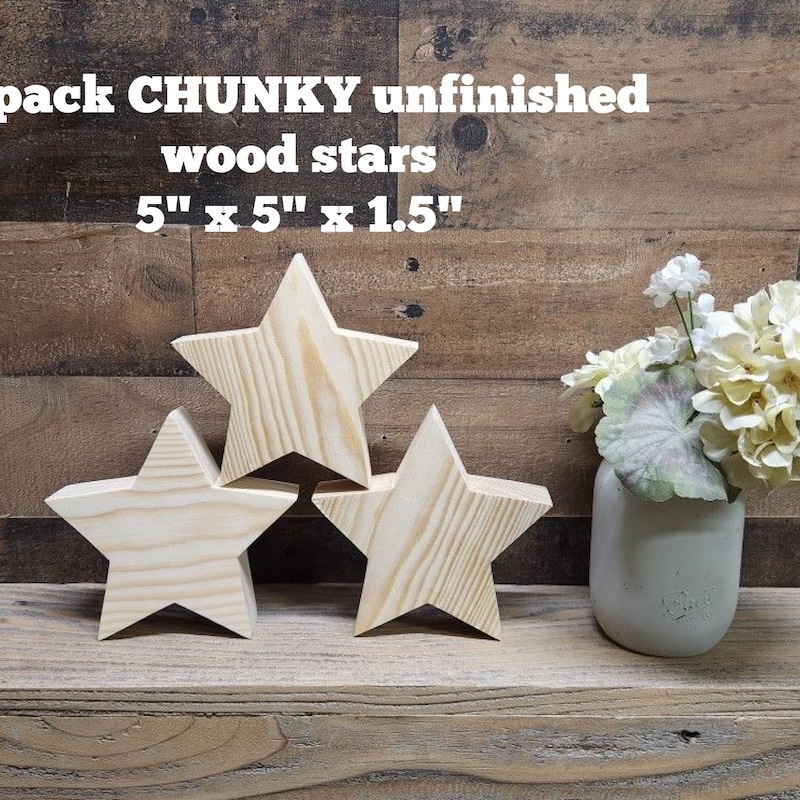 Unpainted Wood Stars - Etsy