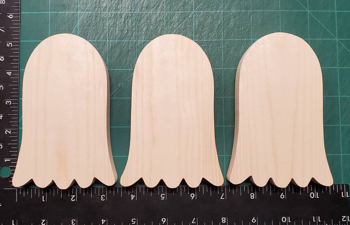 Set of 3 Unfinished Wood Ghost Cut Outs Made From 3/4" Pine / Halloween ...