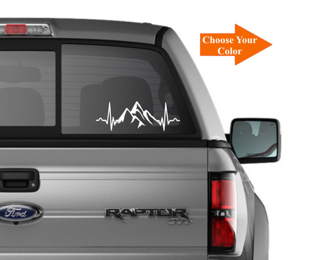 Heartbeat Mountain Decal / Mountain Heartbeat / Sticker / Decal / EKG ...