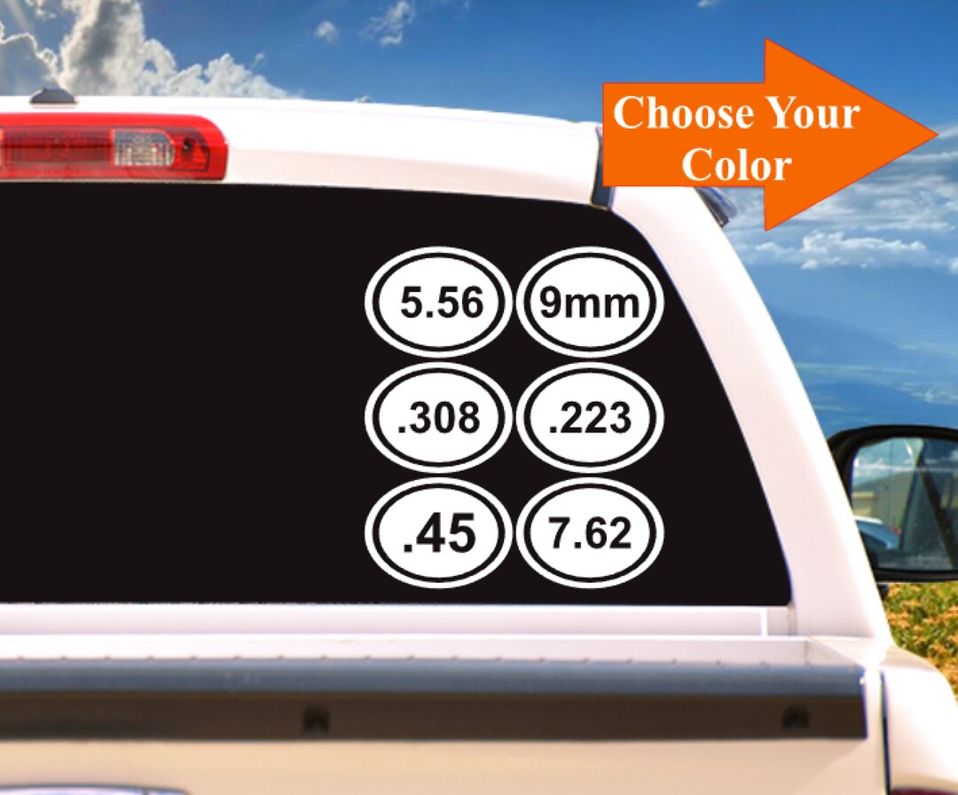 Caliber Decal / .223 / Sticker / .308 Vinyl Decal / .45 Decal / Pick ...