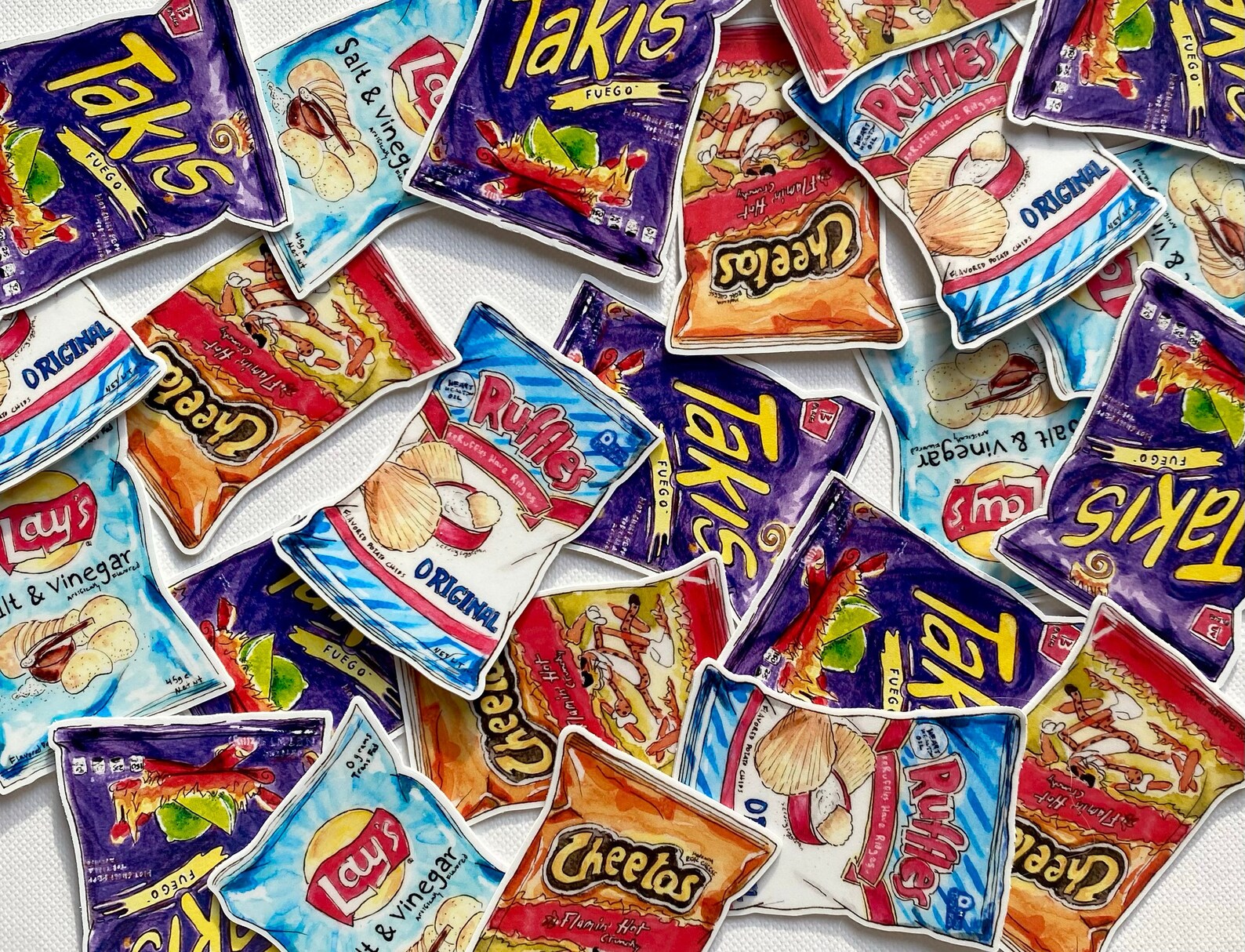 Snack Lover's Chip Bag Stickers- Flamin Hot Cheetos, Salt and Vinegar ...