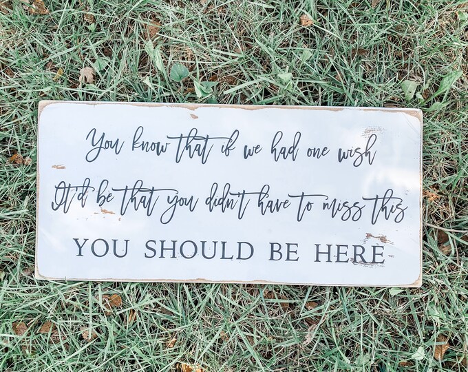 You Should Be Here Sign, Wedding Sign Decor, Wedding Memorial Sign ...