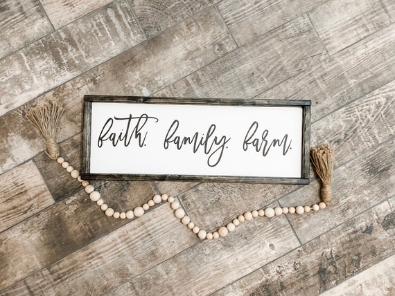 Faith Family Farm Sign Farmhouse Decor Family Sign | Etsy