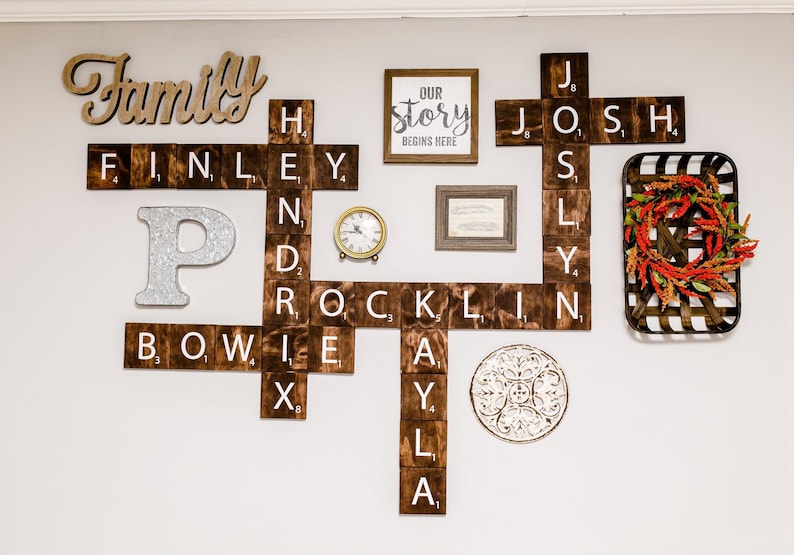 Scrabble Tiles Scrabble Tile Wall Art Family Name Signs - Etsy