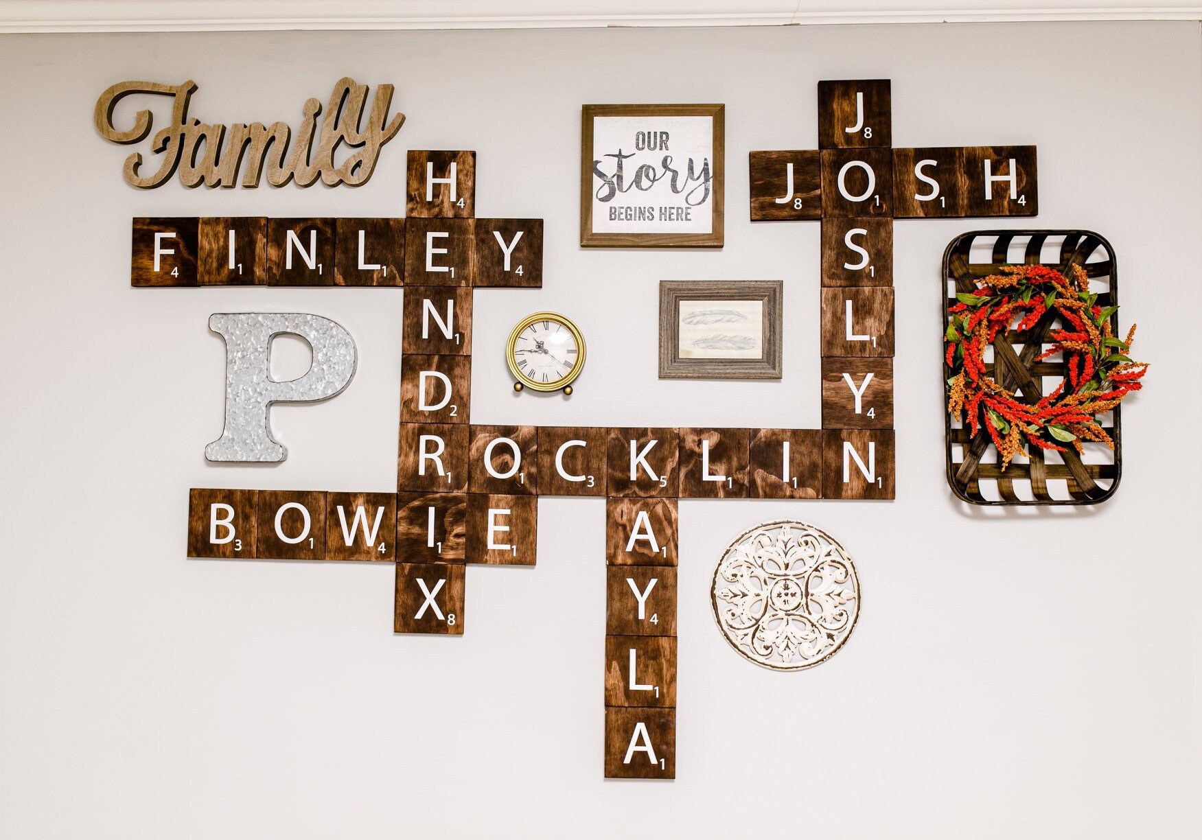 Scrabble Tiles Scrabble Tile Wall Art Family Name Signs - Etsy