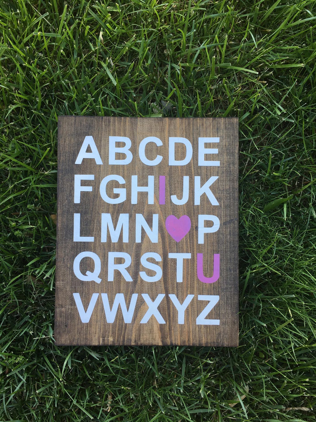 ABC I Love You Sign, Nursery Sign, Baby Room Decor, Alphabet Sign, ABC ...