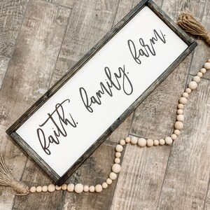 Faith Family Farm Sign, Farmhouse Decor, Family Sign, Housewarming Gift ...