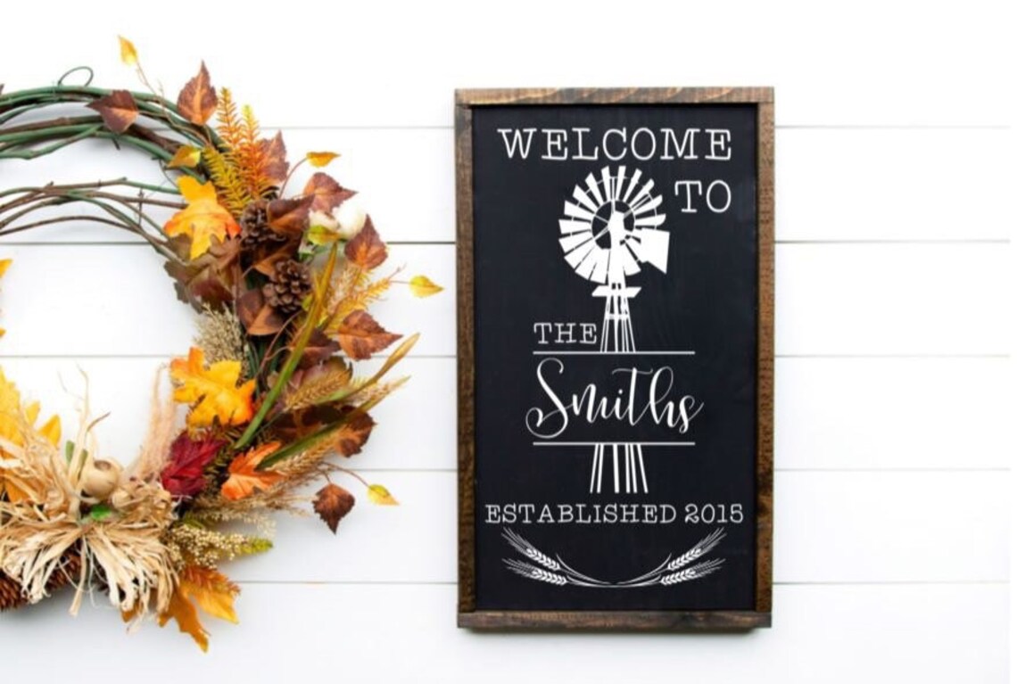 Welcome Home Windmill Sign Custom Wood Sign Custom Windmill - Etsy