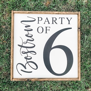 Party of Number Sign, Family Size Number Sign, Gallery Wall Sign ...
