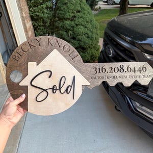Realtor Key Sign, Sold by Key Sign, Realtor Closing Gift, Realtor ...