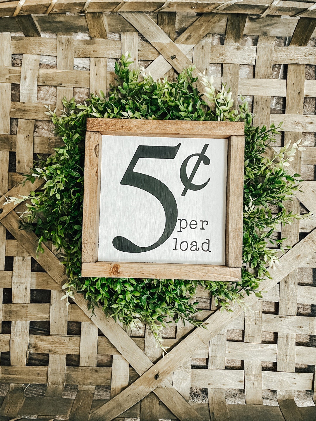 5 Cents per Load, Five Cents per Load Sign, Laundry Room Decor, Laundry ...