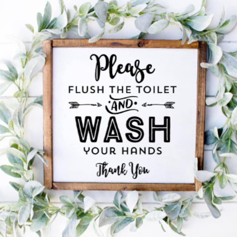 Please Flush the Toilet Sign - Etsy