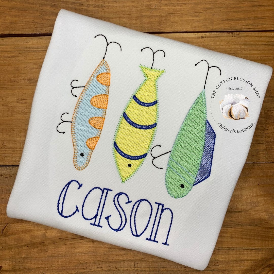 Boys Fishing Lures Shirt, Boys Fishing Shirt, Fishing Sketch Shirt ...