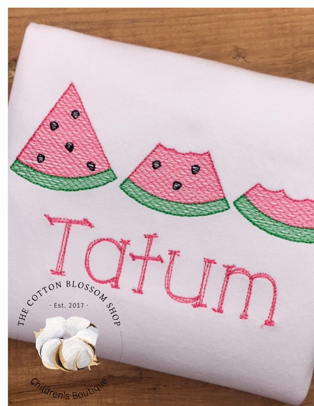 Girls Watermelon Embroidered Personalized Shirt, Pink Watermelons - Etsy