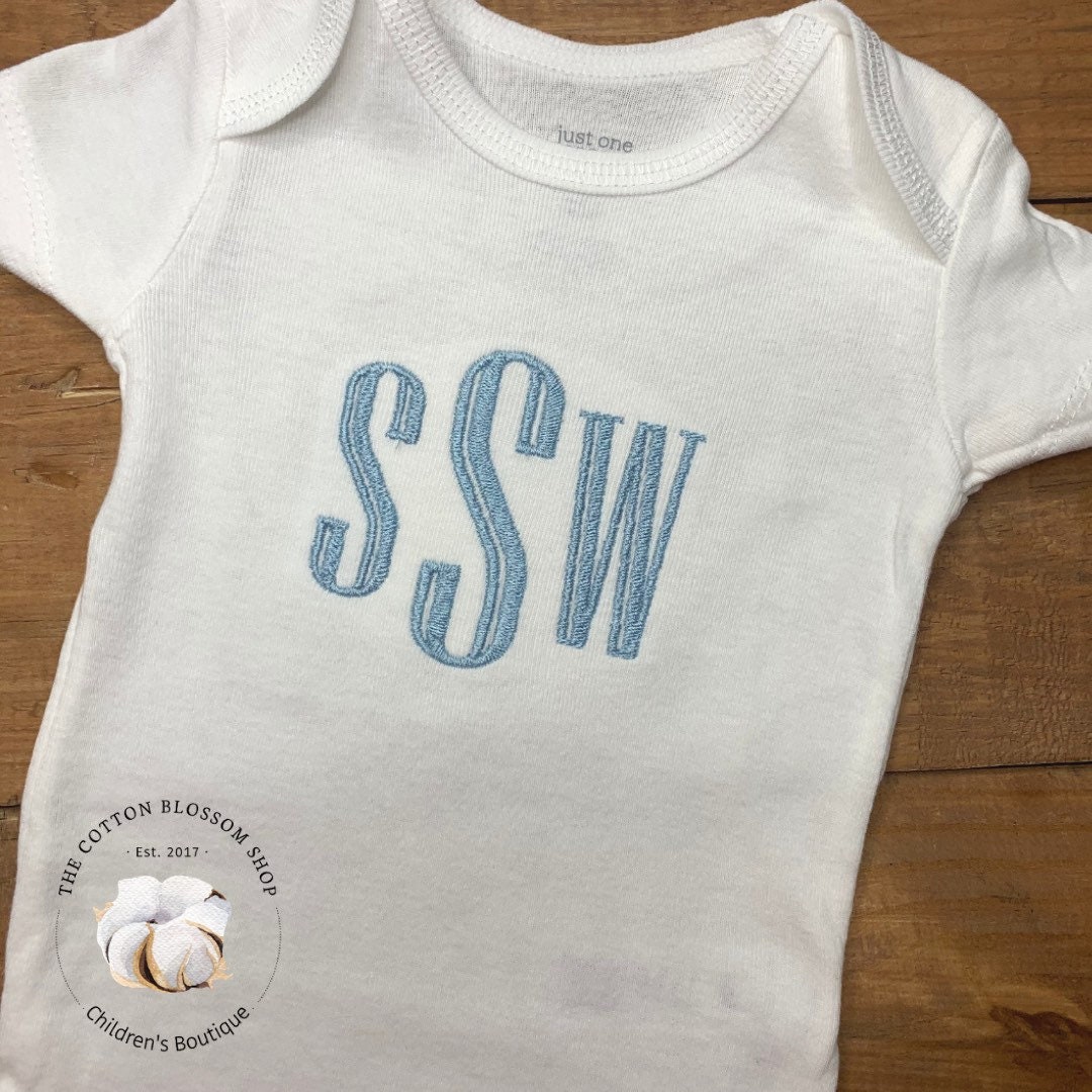 Baby boys stacked monogrammed bodysuit boys monogrammed baby shower ...