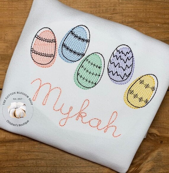 Personalized Girls Easter Shirt Monogrammed Easter Eggs Shirt | Etsy