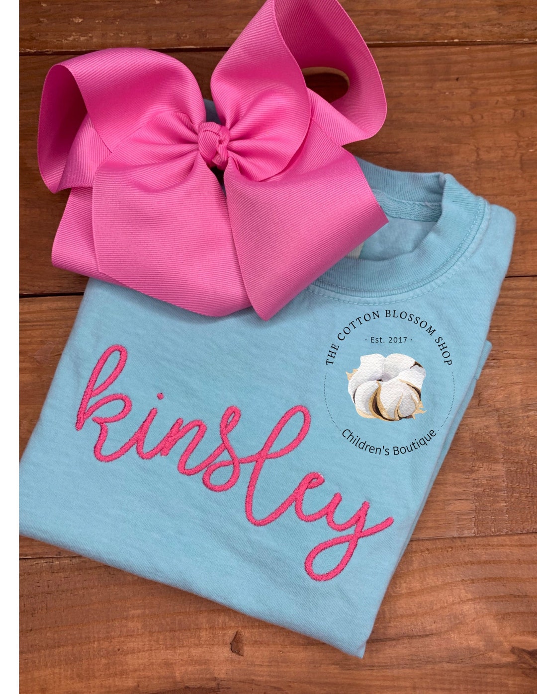 Girls Embroidered Name Shirt: Personalized Kids Comfort Colors Tee - Etsy