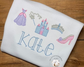 Embroidered Princess Birthday Shirt - Etsy