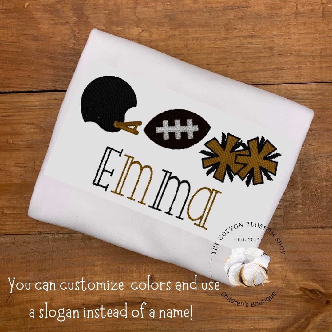 Girls Football Shirt, Girls Cheerleading Shirt, Girls Football Cheer ...