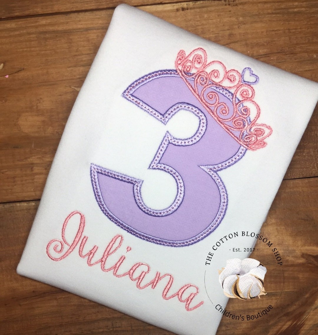 3rd Birthday Princess Shirt, Princess Shirt, Princess Birthday Outfit ...