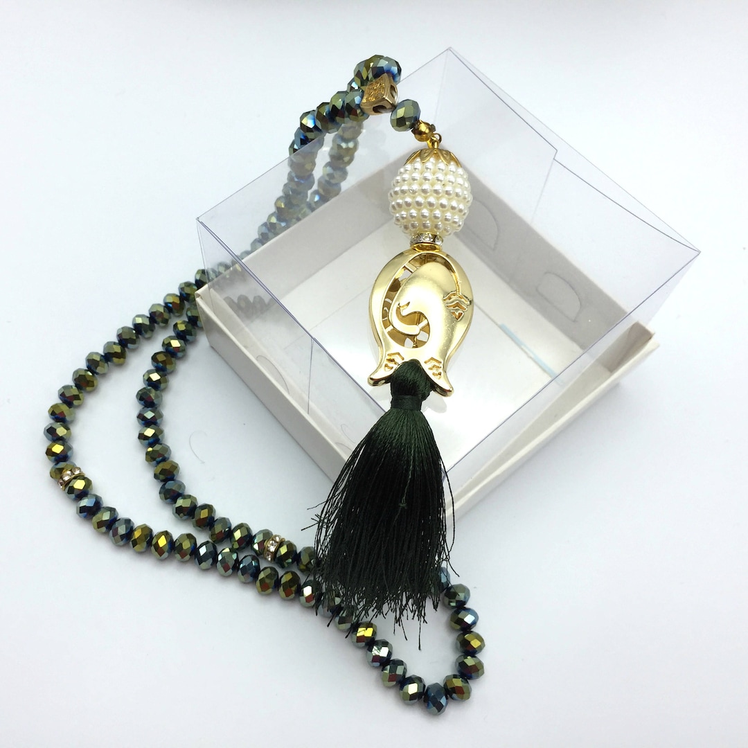 Tasbih 99 Beads, Crystal Tasbih, Pearl Tasbeeh, Silver Crystal Faceted ...