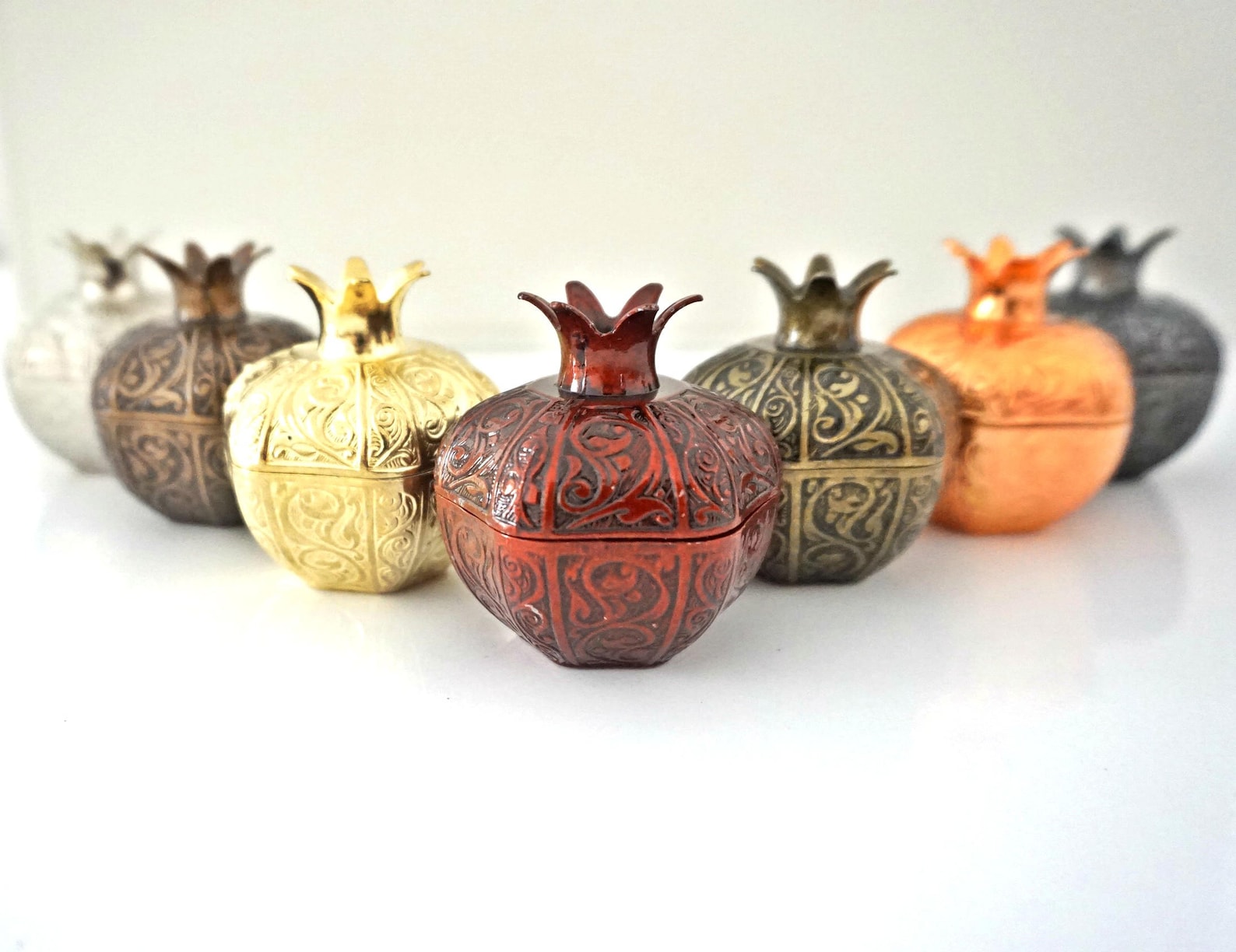 Pomegranate Trinket Boxes Metal Trinket Wedding Gifts Party - Etsy