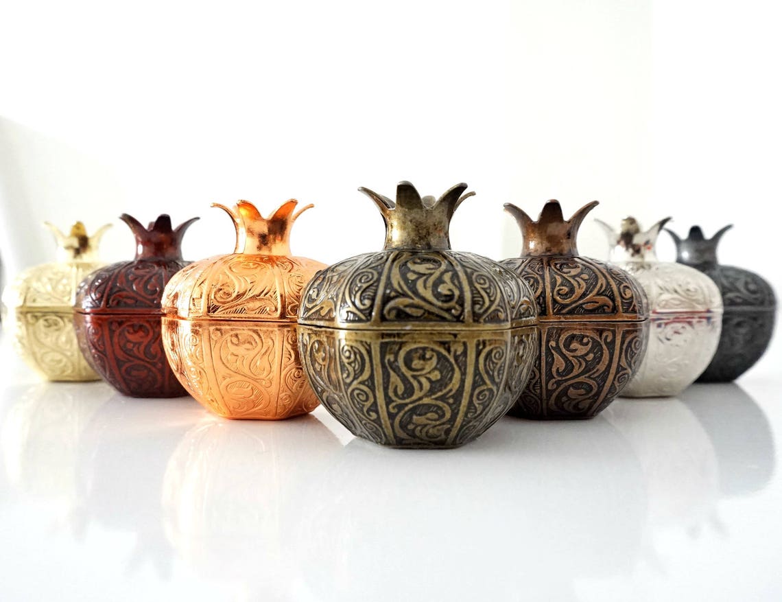 Pomegranate Trinket Boxes Metal Trinket Wedding Gifts Party - Etsy