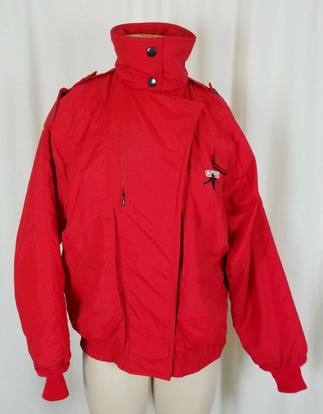 Vintage Roffe Tamarack Puffer Cropped 80s 90s Skiwear Red Ski Jacket ...