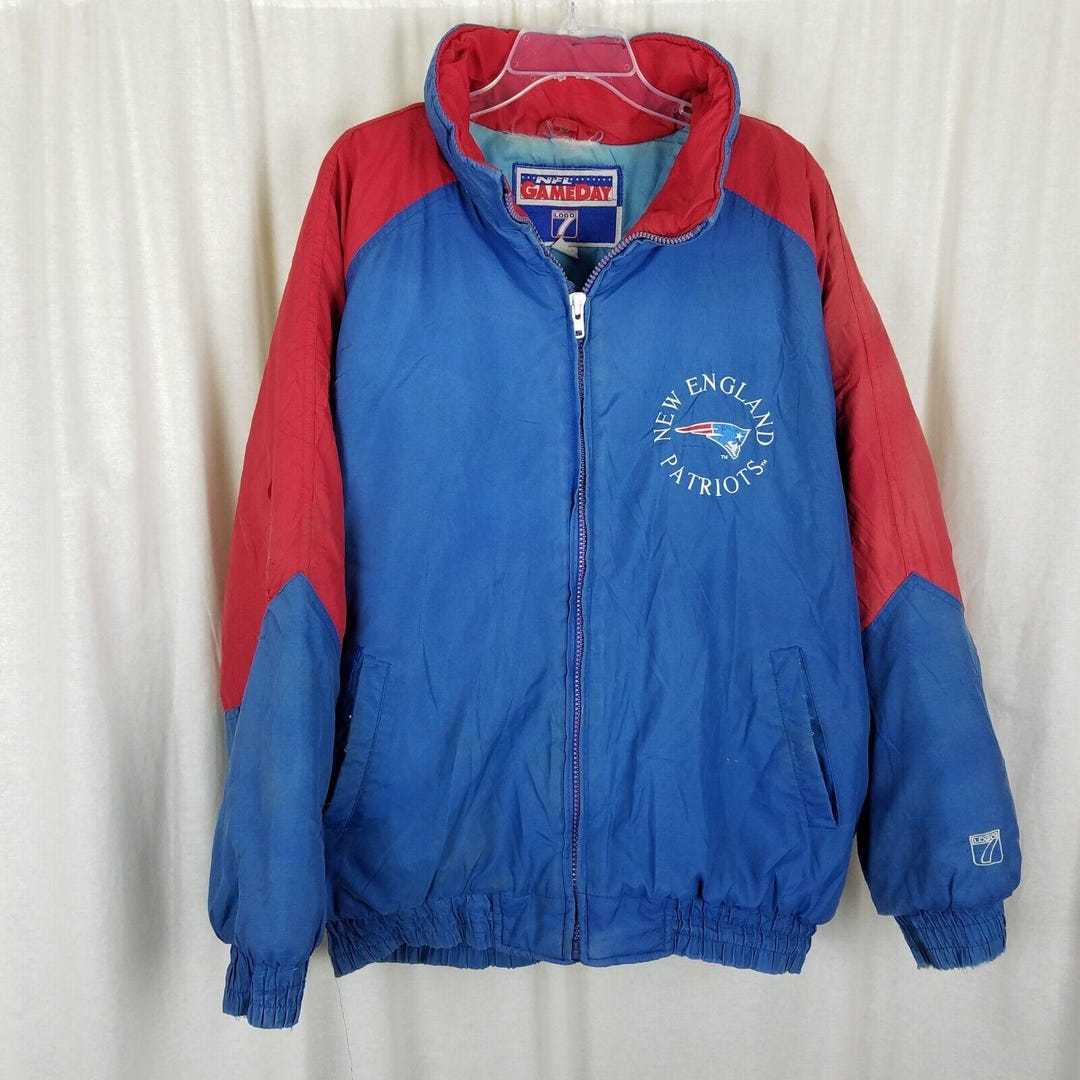 Vintage Logo 7 NFL Gameday NE Patriots Puffer Bomber Jacket Mens XL 80s ...