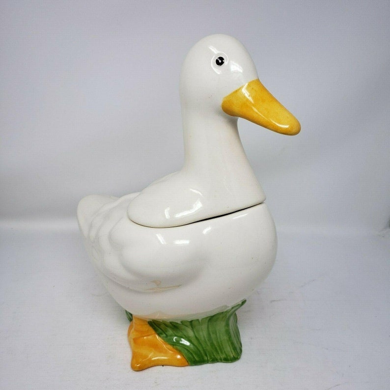 Vintage Metlox Cookie Jar Duck Gloss Ceramic Made in the USA Country ...