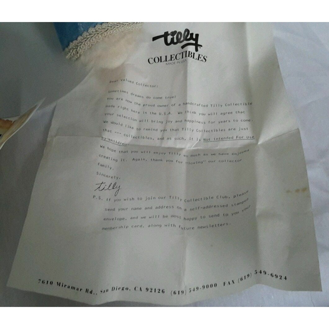 Vintage Tilly Collectibles Jamie 218 White Boy Teddy Bear Stuffed ...