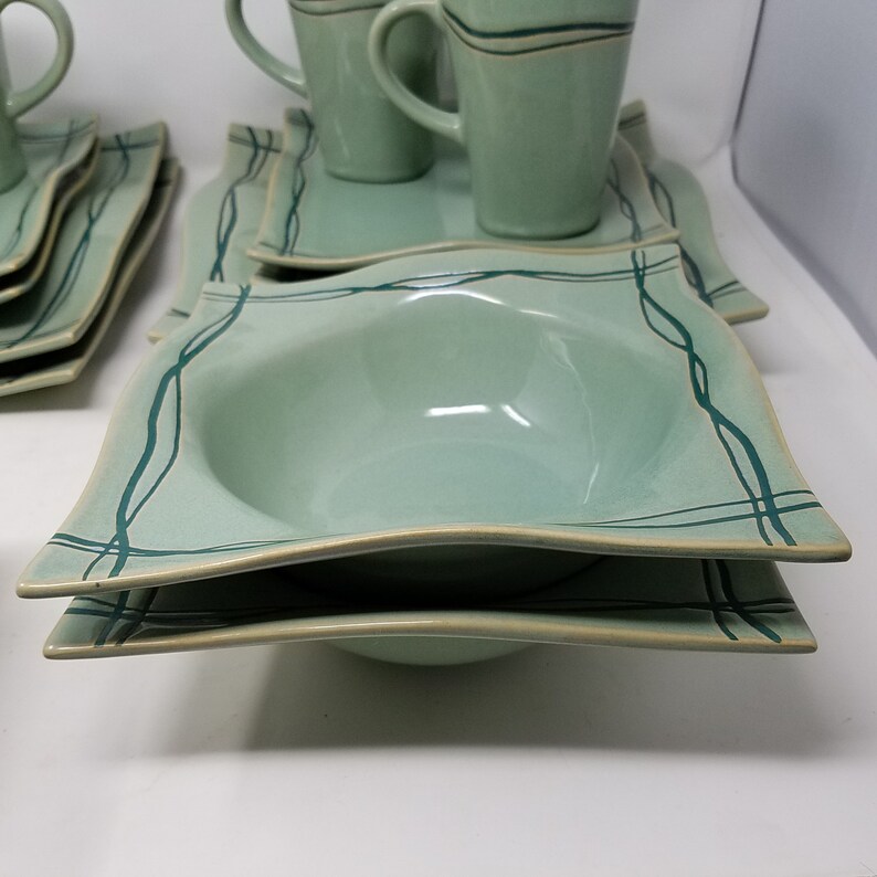 Vintage Studio Nova Dinnerware Set Mystic Cove Green HA101 Pattern 4 ...