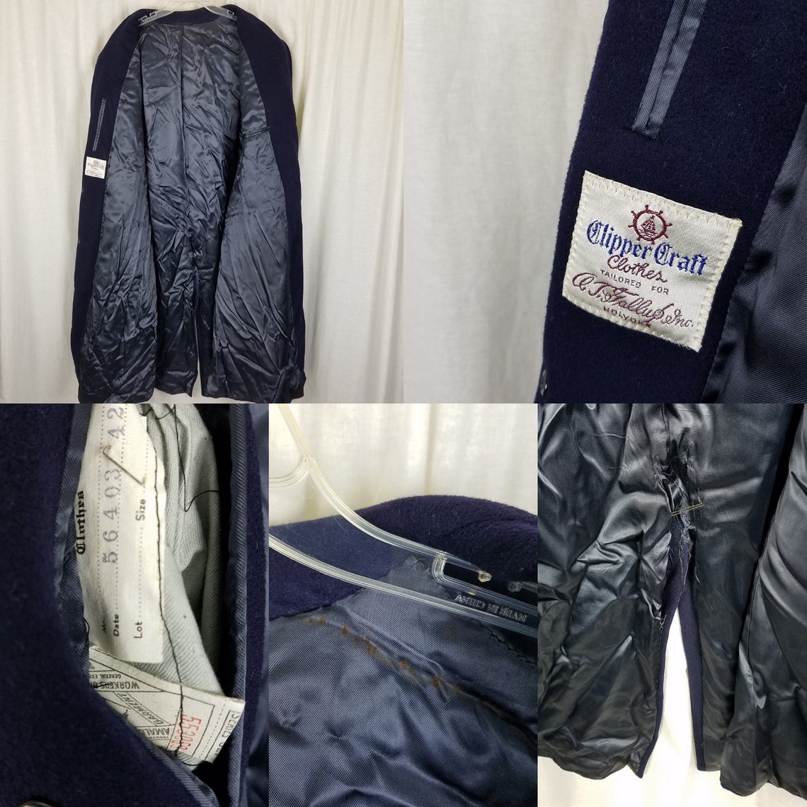 Clipper Craft Clothes Wool Peacoat Polo Coat Mens Size 42 Vintage 1950s ...