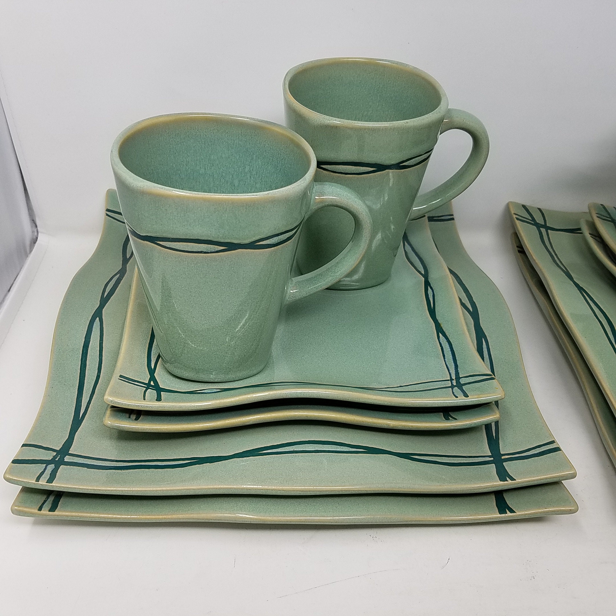 Vintage Studio Nova Dinnerware Set Mystic Cove Green HA101 Pattern 4 ...