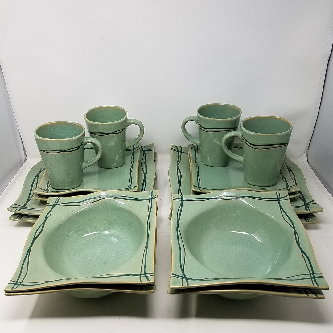 Vintage Studio Nova Dinnerware Set Mystic Cove Green HA101 Pattern 4 ...