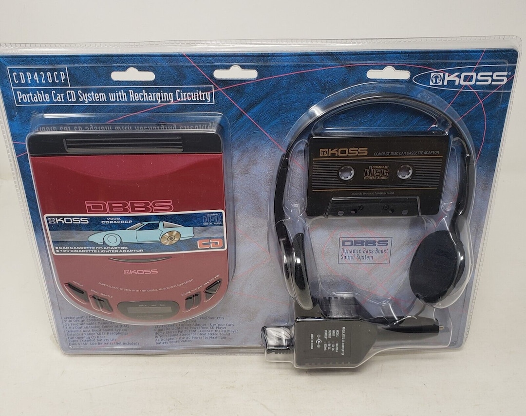 Vintage Koss DBBS Car Portable Compact Disc Cd Player CDP420CP Cassette ...