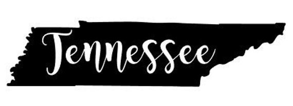 Tennessee state with state name SVG Tennessee outline script | Etsy