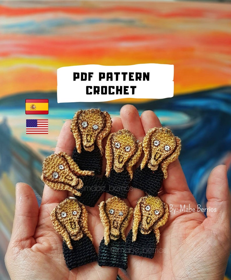 PDF PATTERN Crochet The Scream Amigurumi - Etsy España