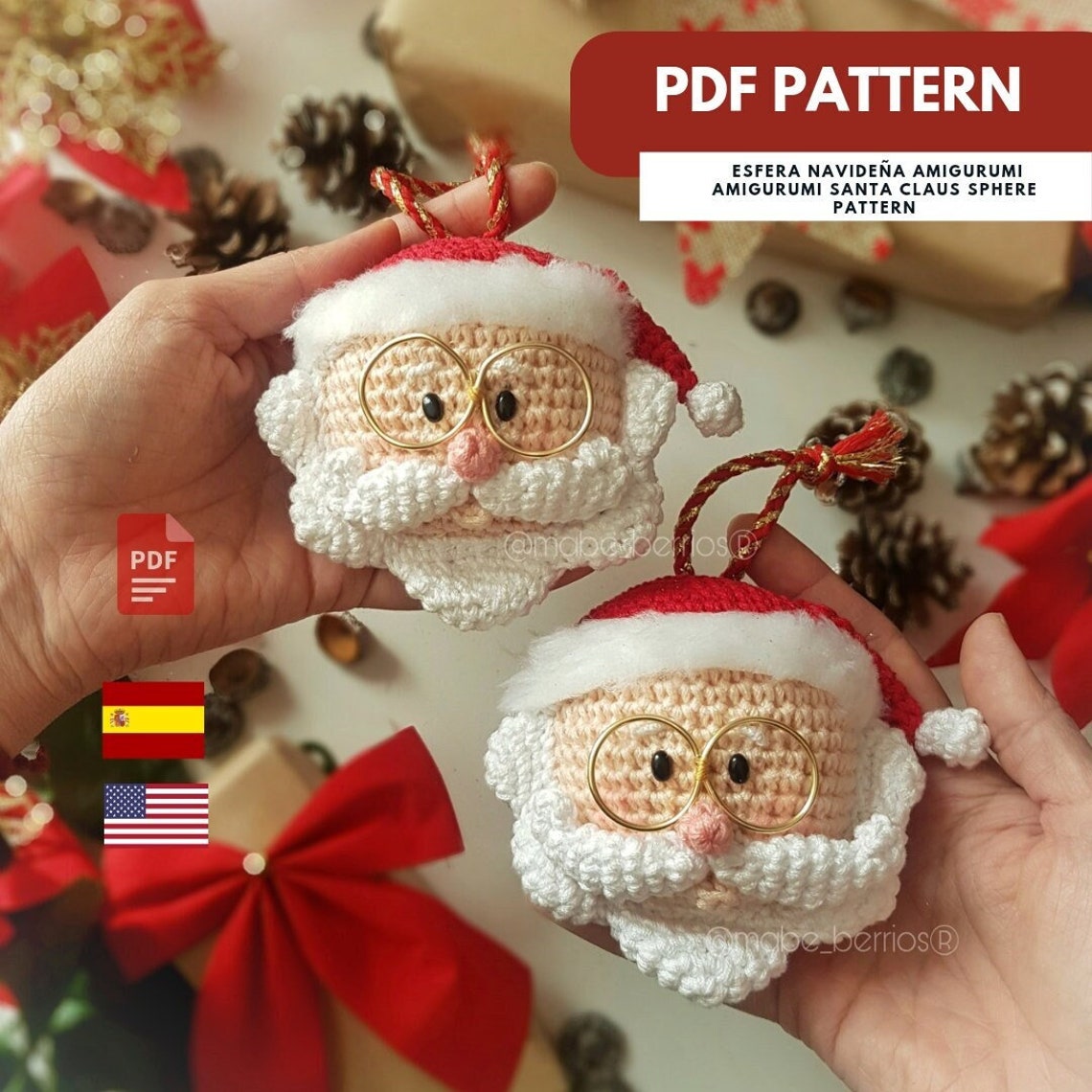 PDF Pattern Santa Claus Sphere Amigurumi - Etsy